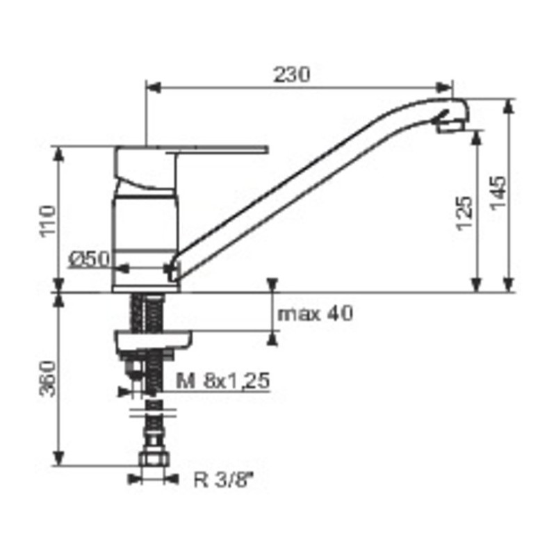 SIDER - Mitigeur Robinet d'Evier Ibaya Bec Orientable Chromé - 134280