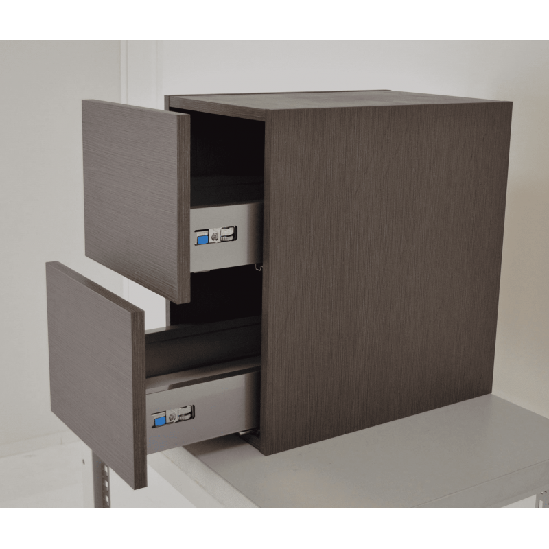 ALTERNA - Meuble Caisson 2 Tiroirs Séducta 30cm Marron Café - 6329478