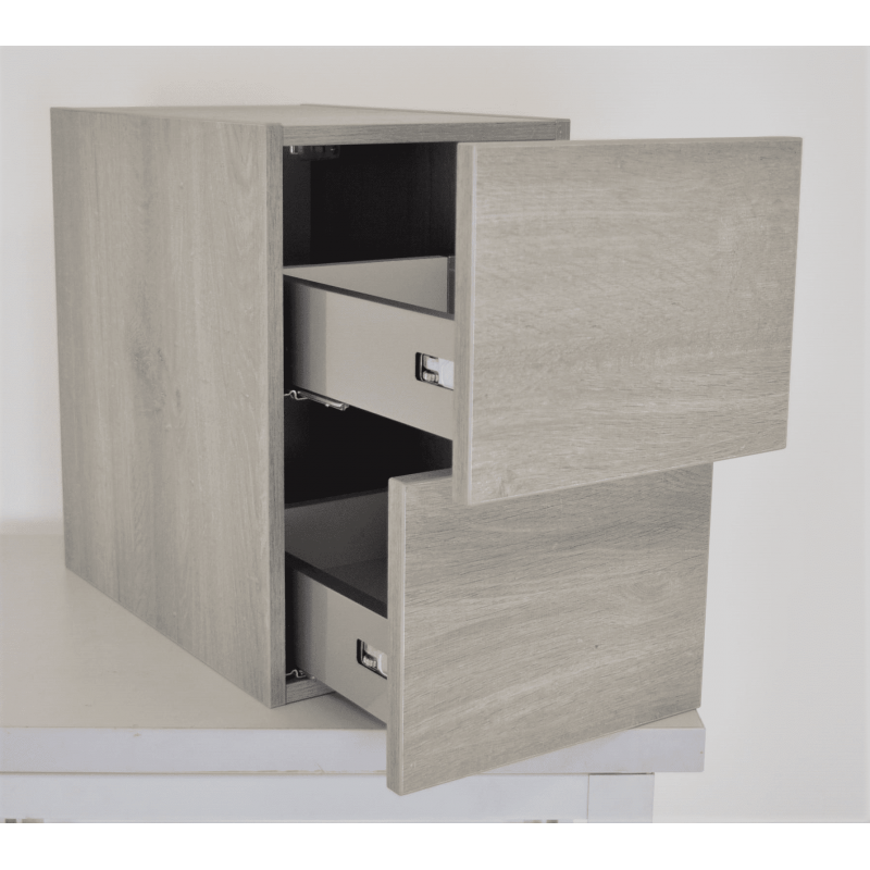 ALTERNA - Meuble Caisson 2 Tiroirs Séducta 30cm Chêne Gris - 7714884