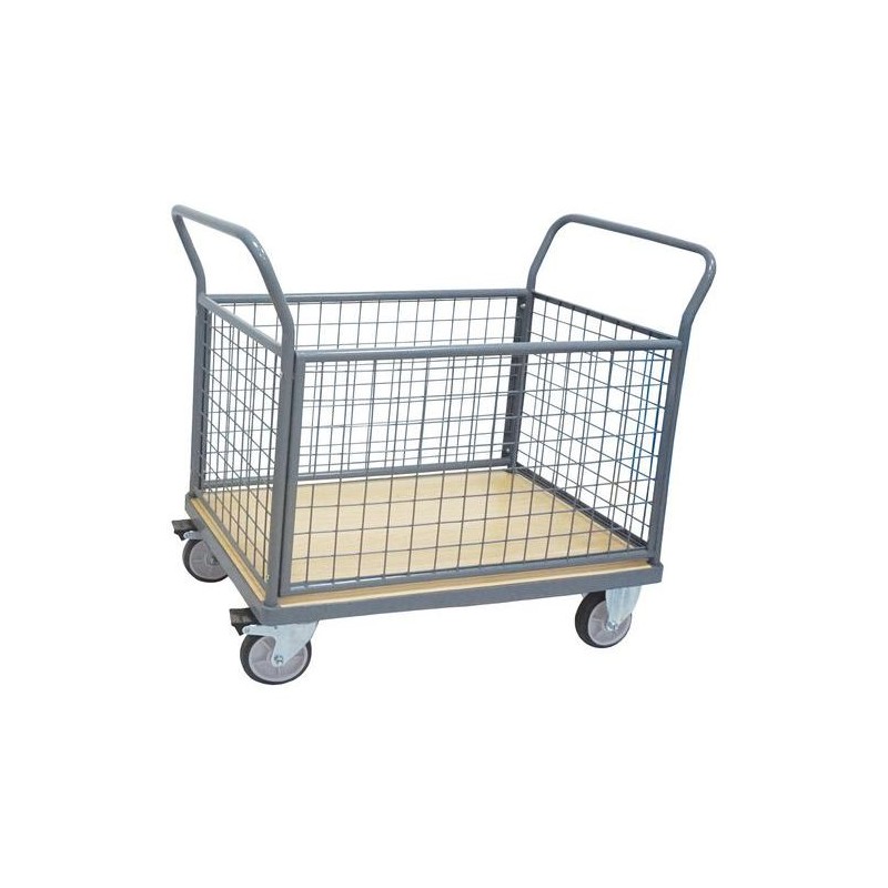 Chariot avec 4 Parois Grillagés Charge 500kg Avec Roues - A696984