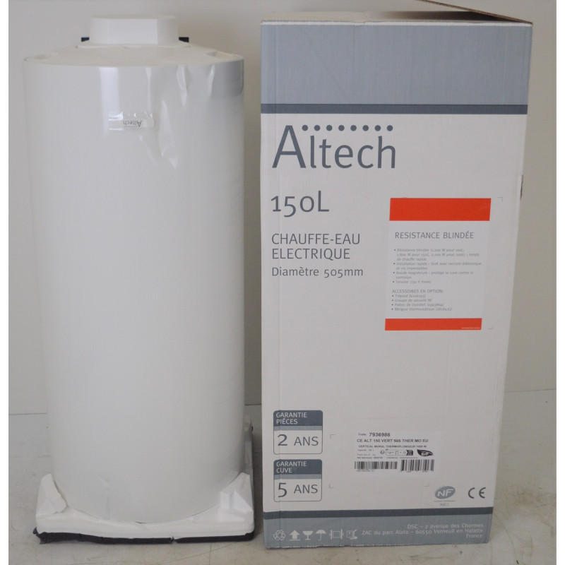 ALTECH - Chauffe-Eau Électrique 150L Ø505mm Mural Monophasé - 7936986