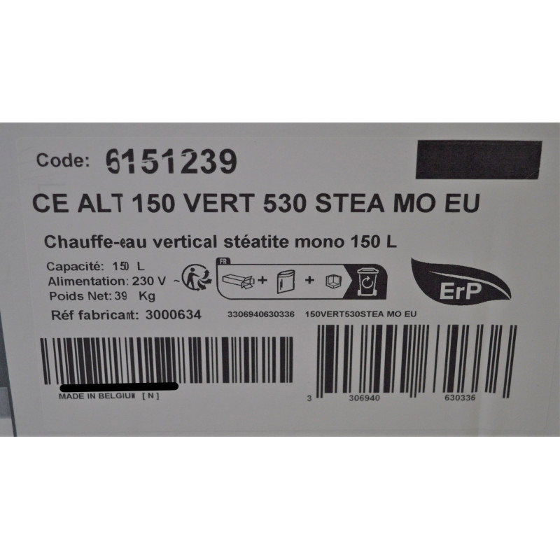 ALTECH - Chauffe-Eau Électrique 150L Stéatite Vertical Mural - 6151239
