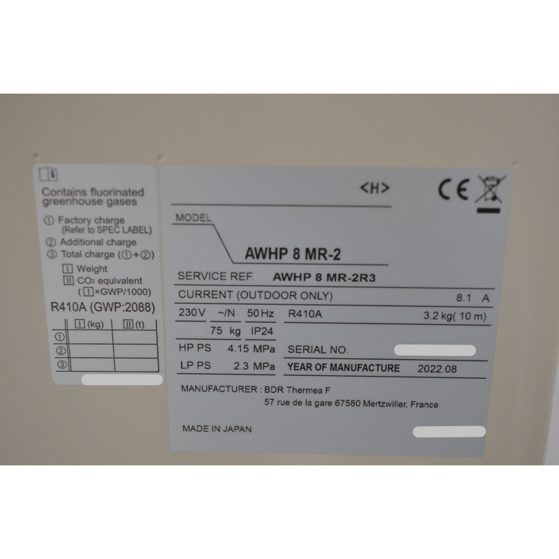 DE DIETRICH Unité extérieure de PAC 8kW Alezio II Monophasé AWHP8MR-2