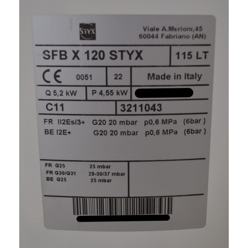STYX - Chauffe-Eau Gaz 115L SFB X 120 à Accumulation - 3211043