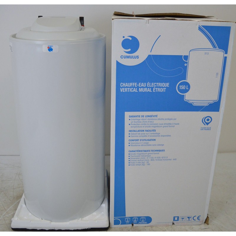 CUMULUS - Chauffe-Eau Electrique 150L Stéatite Vertical Mural - 971218