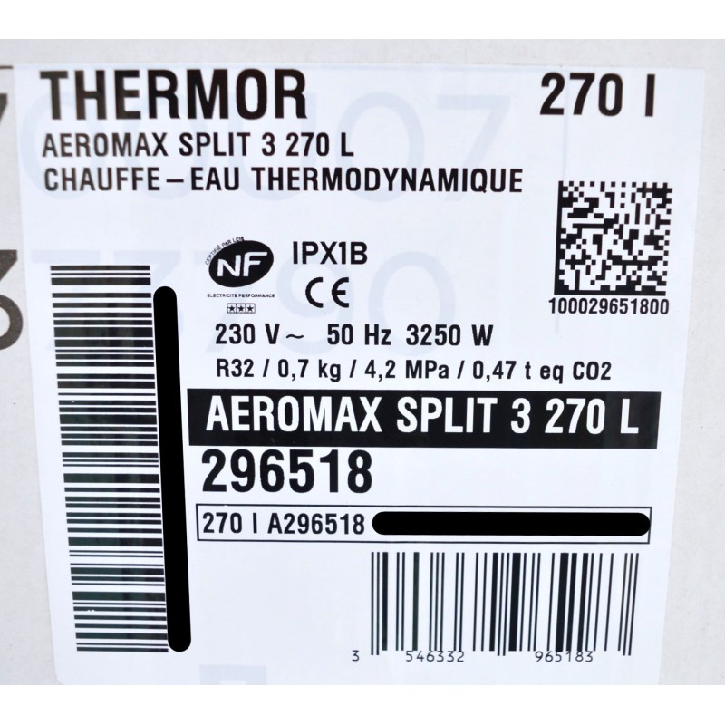 THERMOR - Chauffe-Eau Thermodynamique 270L Aéromax Split 3 Connecté