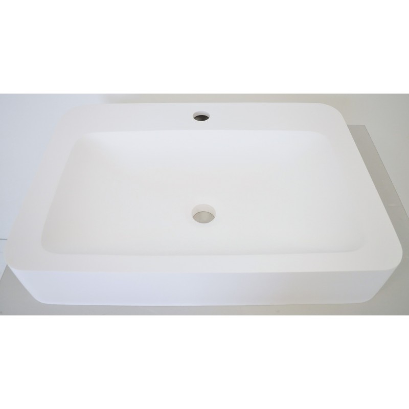 AMBRA - Vasque à Poser en Solid Surface Tanaho Rectangle - VA-SS-9025