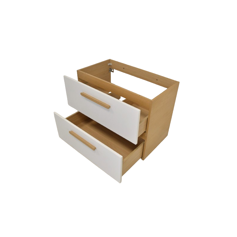 ALGOREL - Ensemble Meubles Salle de Bain Effet Bois et Blanc DOMOA100