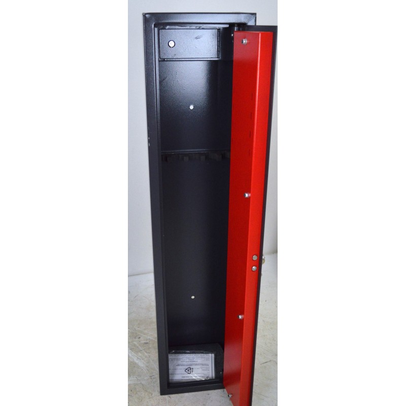 TECHNOSAFE - Armoire à Fusils 5 Armes avec Coffre Fort Noire - lmk/5