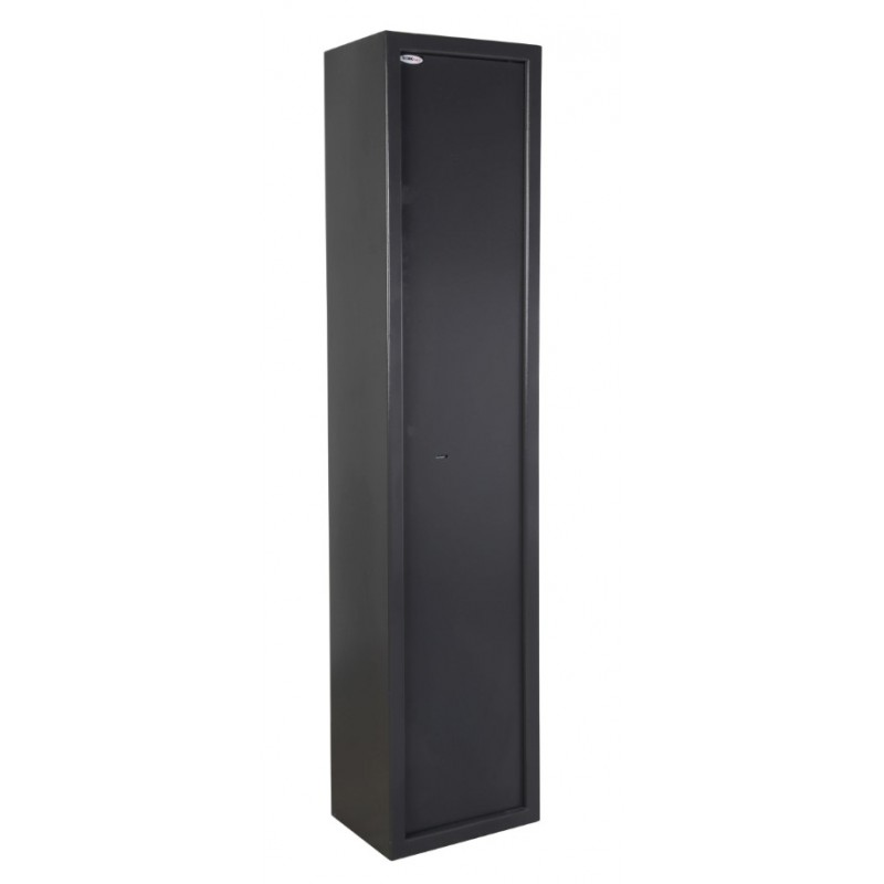 TECHNOSAFE - Armoire à Fusils 5 Armes avec Coffre Fort Noire - lmk/5