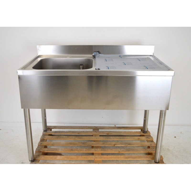 Plonge Adossée Inox GAFIC Bac à droite 1200x700x850 - 7L1GS120D-FH8