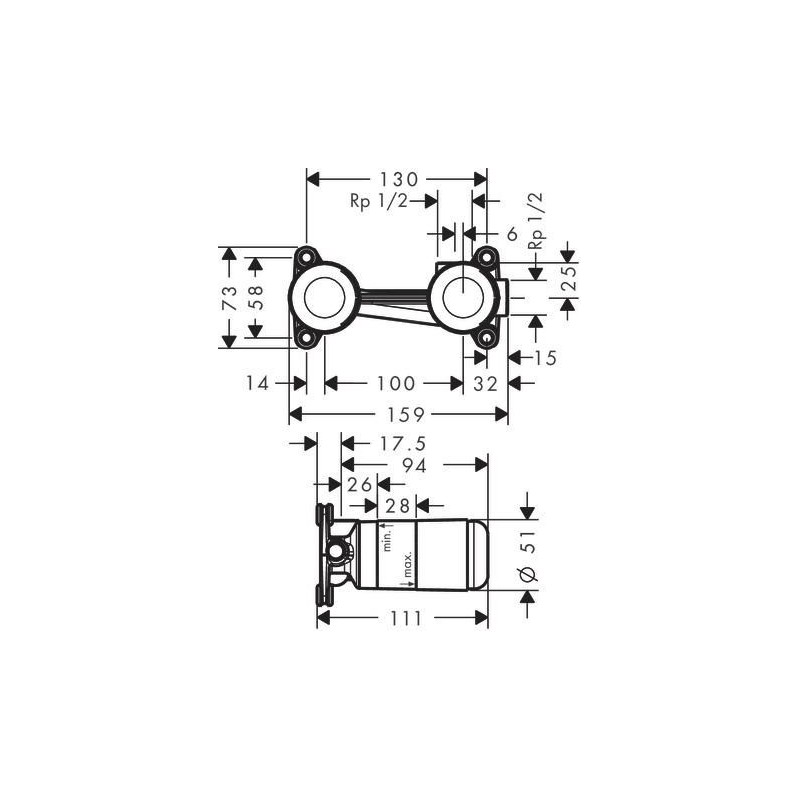 HANSGROHE - Corps d'Encastrement Pour Mitigeur de Lavabo - 13622180