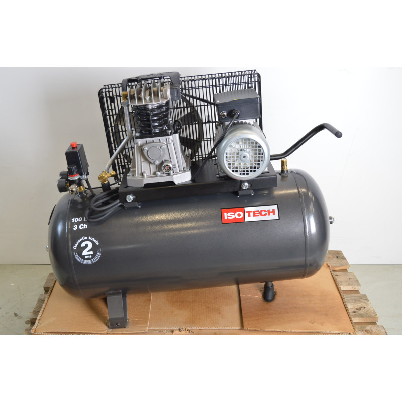 ISOTECH - Compresseur d'Air 100L Monophasé 3CV 10bar - ICO3100
