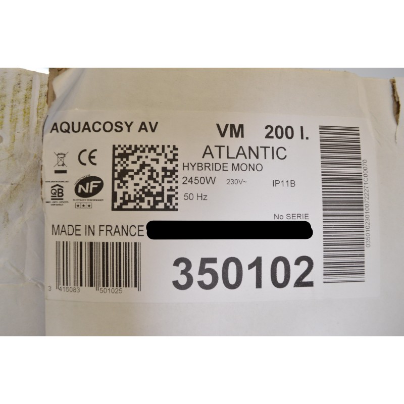 ATLANTIC Chauffe-Eau Thermodynamique Air Extrait 200L Aquacosy 350102