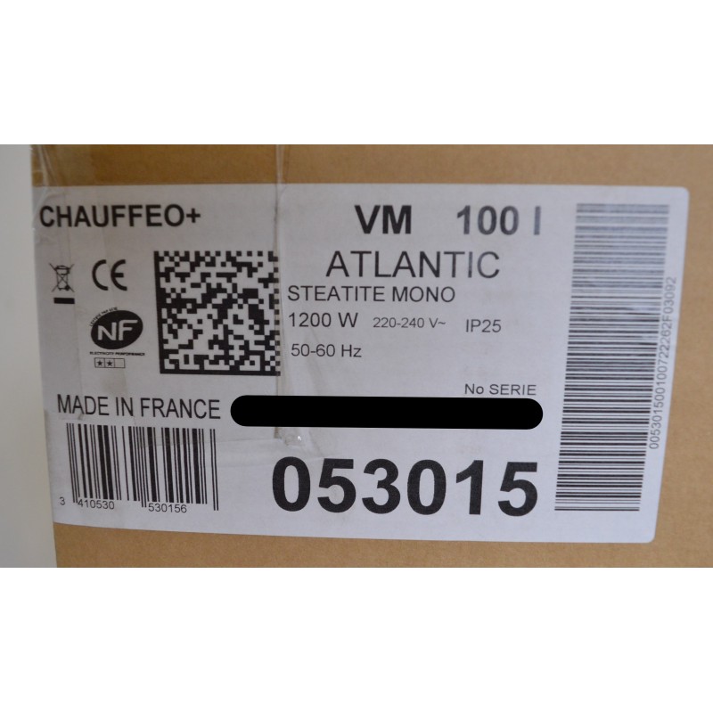 ATLANTIC - Chauffe-Eau Électrique 100 L Chaufféo Plus Stéatite 053015