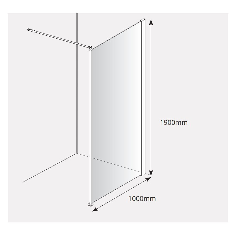 AKW Paroi de Douche LevelBest en Aluminium Noir Mat Verre Transparent