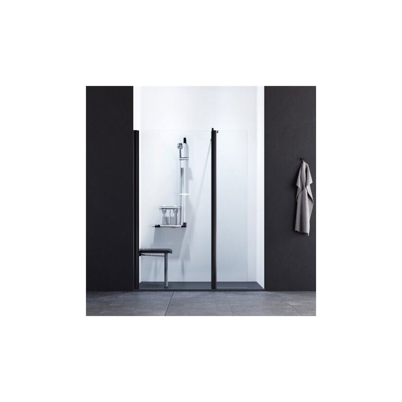 AKW Paroi de Douche LevelBest avec Paroi Segment Pivotante 180° L400mm